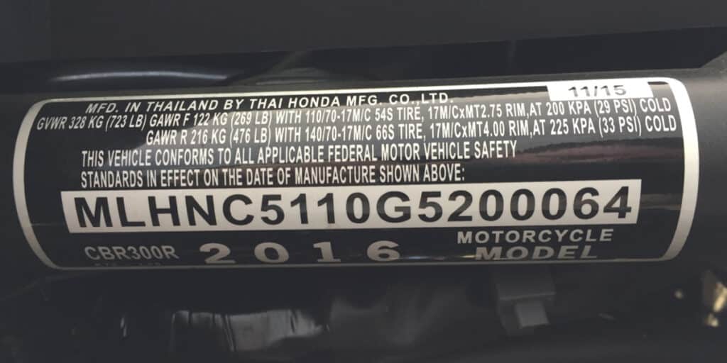 Free Motorcycle VIN Check - Motorcycle Safety Lawyers